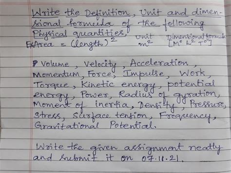 Chapter 1 Units And Measurements Physics Assignment Teachmint