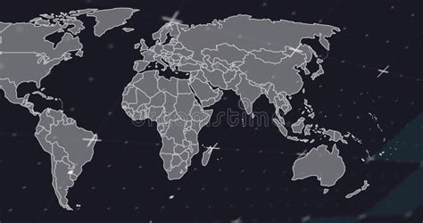 world map with data points and connections image over dark background