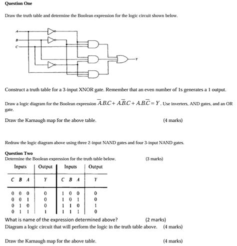 Solved Question OneDraw The Truth Table And Determine The Chegg
