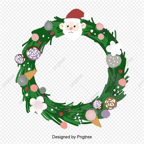 크리스마스 일러스트 화환 화환 클립 아트 꽃 프레임 초록 Png 일러스트 및 Psd 이미지 무료 다운로드 Pngtree
