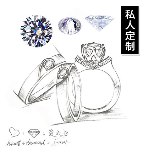钻戒婚戒定制au750白金pt950铂金莫桑石gia钻石镶嵌加工改款对戒潘神的水晶魔法盒