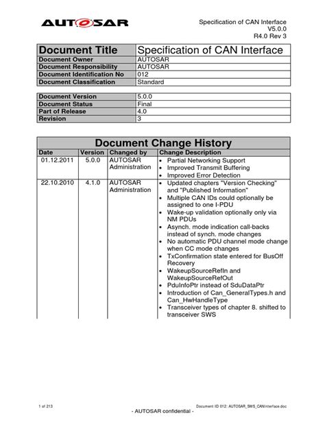 Autosar Sws Caninterface Pdf Device Driver Specification