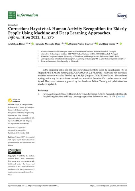Pdf Correction Hayat Et Al Human Activity Recognition For Elderly