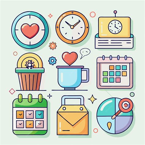 Time Management Icons For Productivity And Scheduling Premium Ai Generated Vector