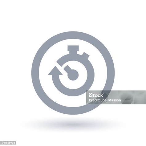 동그라미에서 화살표 있는 초시계 아이콘입니다 중지 시간 기호를 시작 합니다 0명에 대한 스톡 벡터 아트 및 기타 이미지 0명 경쟁 계시기 Istock