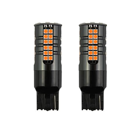 汽车LED转向灯日行灯解码BAU15 7440 1156 3030 60灯改装黄色灯泡 阿里巴巴