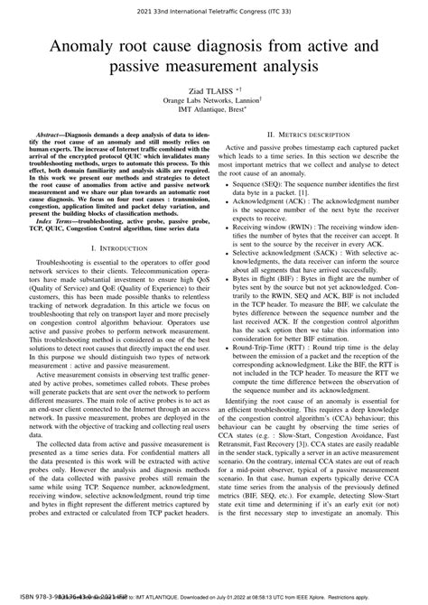PDF Anomaly Root Cause Diagnosis From Active And Passive Measurement Analysis