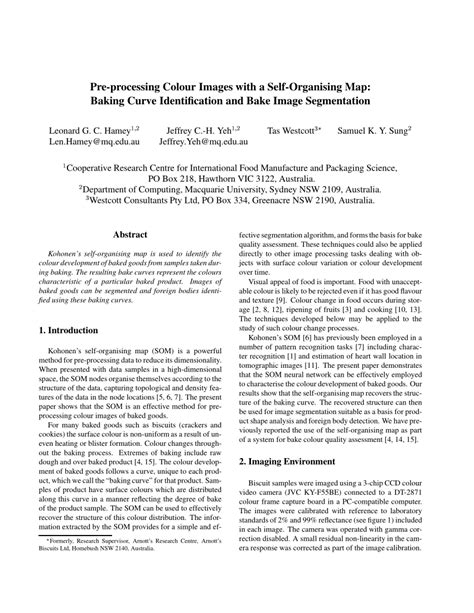Pdf Pre Processing Colour Images With A Self Organising Map Baking