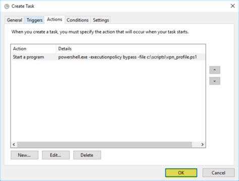 Aovpn How To Use Task Scheduler To Deploy The Vpnprofileps1 Script
