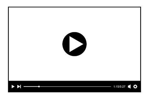 비디오 플레이어 템플릿입니다 화면에 재생 버튼과 로딩 슬라이더 막대가 있는 온라인 영화 레이아웃 멀티미디어 앱 창 심플한 디자인