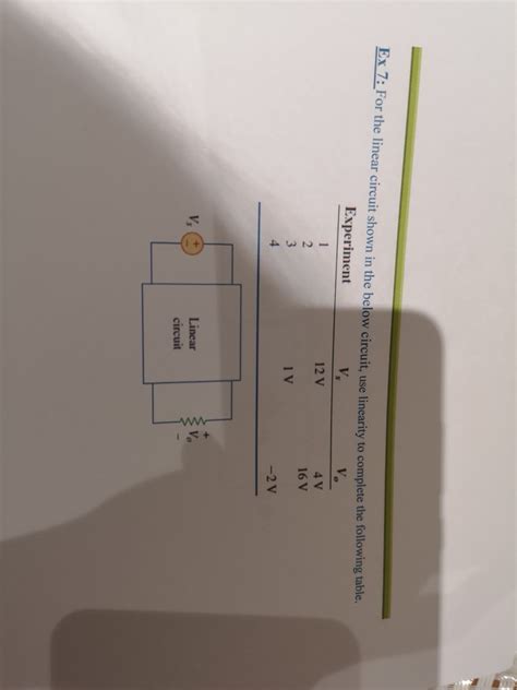 Solved Ex For The Linear Circuit Shown In The Below Chegg
