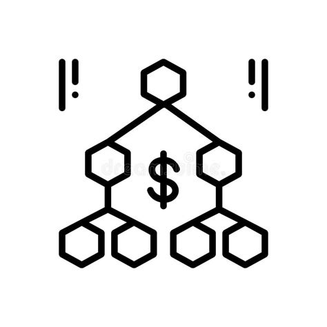 black line icon for hierarchy sequence and organisation stock vector illustration of icon