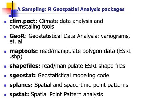Ppt Geospatial Data And Spatial Data Analysis Tools For Ecologists