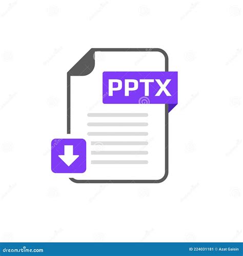 Download Pptx File Format Extension Icon Stock Illustration