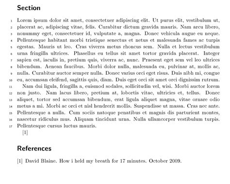 Bibtex Excluding Reference List From Line Numbering Tex Latex