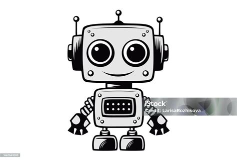 Cute Smiling Robot Stock Illustration Download Image Now Robot