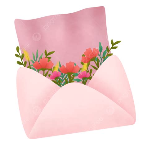 Cute Envelope And Floral Wreath Envelope Letter Floral Png