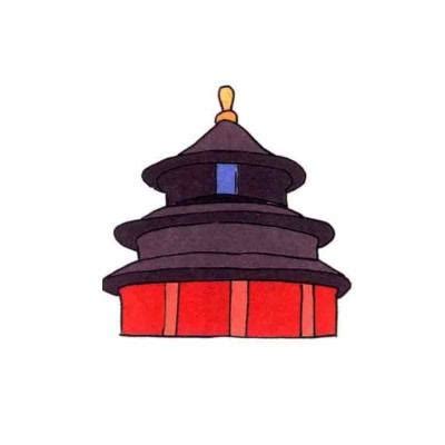 天坛简笔画彩色 天马图吧