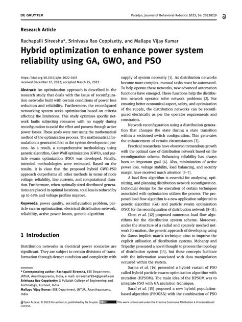 pdf hybrid optimization to enhance power system reliability using ga