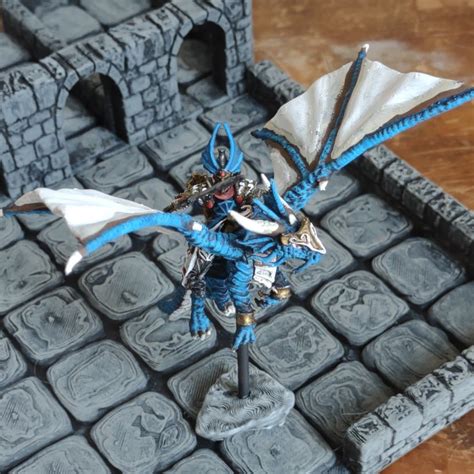 3d Print Of Elf Hero On Dragon Miniature 28mm Modular By Insidereticle