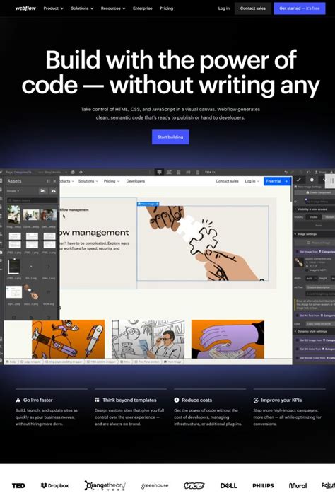 webflow build with the power of code — without writing any