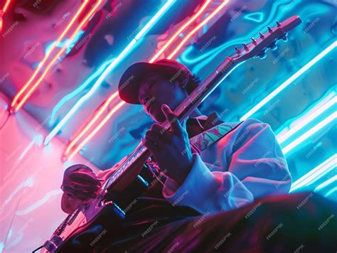 전기 기타 를 연주 하는 음악가 Ai 생성 이미지