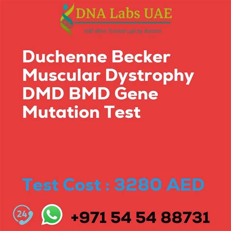 Duchenne Becker Muscular Dystrophy Dmd Bmd Gene Mutation Test Cost