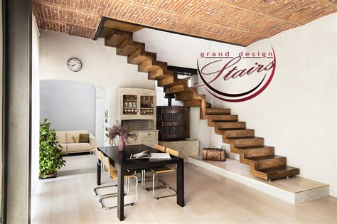 Zig Zag Stairs And Closed Risers Floating Staircases