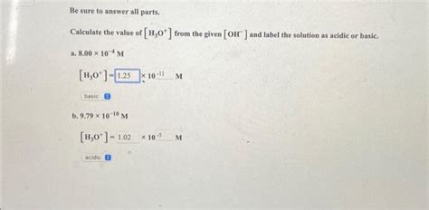 Solved Be Sure To Answer All Parts Calculate The Value Of Chegg Com