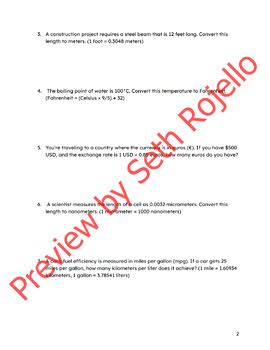 SI Units And Unit Conversions Activity By Science Corner With Seth Rojello