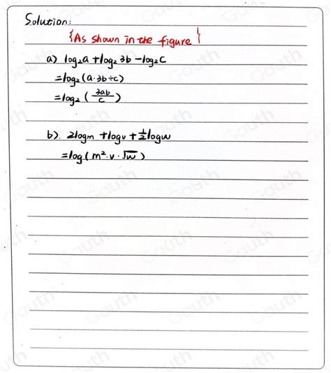 Solved 4 Express The Following As A Single Logarithm 4 Marks A