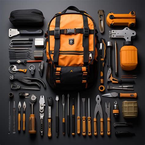 Premium Photo | A tool kit set angle view
