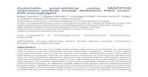 Pdf Automatic Post Picking Using Mappos Improves Particle Dokumentips