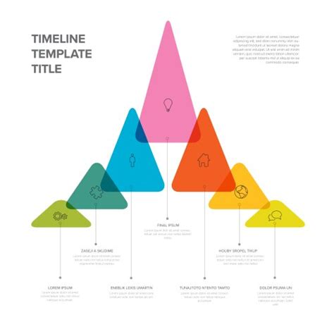 Simple Overlay Timeline Graph Template Royalty Free Vector
