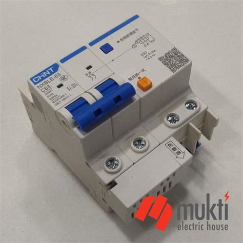 Chint 20a Dp Rcbo 30ma 6ka Residual Current Operated Circuit Breaker Nxble 2p Earth Leakage