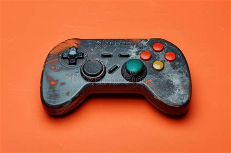 Grunge Game Controller On Orange Background Stock Illustration Illustration Of Technology