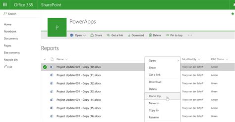 Day 268 Pin Folders Or Documents In Sharepoint Tracy Van Der Schyff