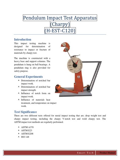 Pendulum Charpy Impact Test Apparatus Manual Download Free Pdf Ductility Materials