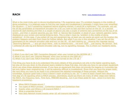 Rach Procedure In Lte Doc Operating Systems Computer Software And Applications