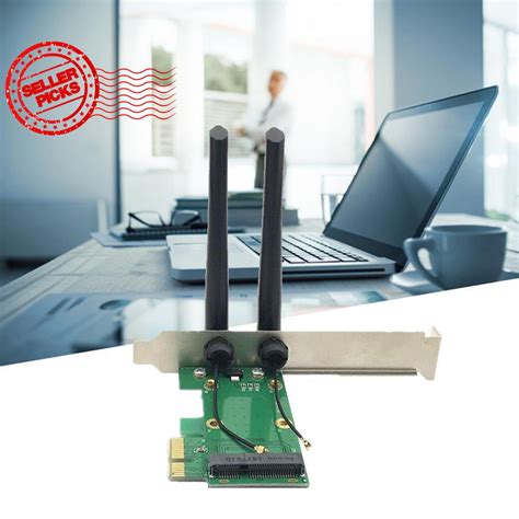 Wireless Wifi Network Card Mini PCI E To PCI E 1x Desktops 2x Antennas L7B6 Shopee Malaysia