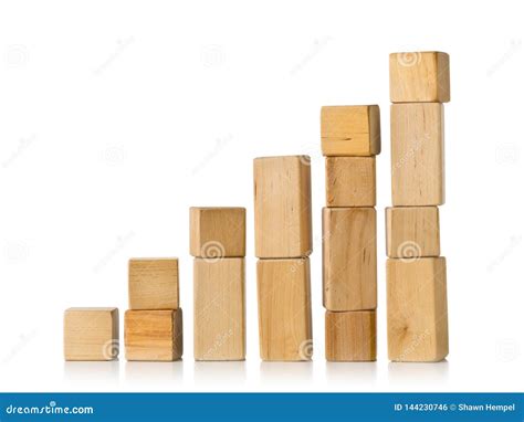 Wooden Block Building Pieces Forming Steps Career Growth Or Development Concept Stock Photo