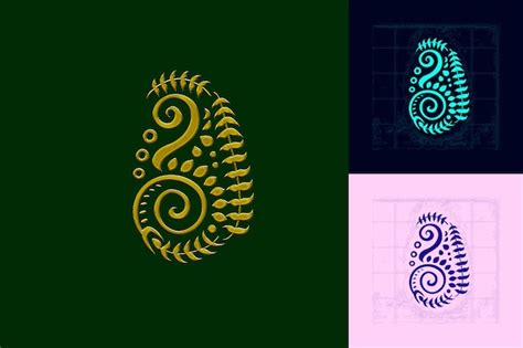 Premium Psd Ethnic Maori Koru Logo With Ferns And Spirals For
