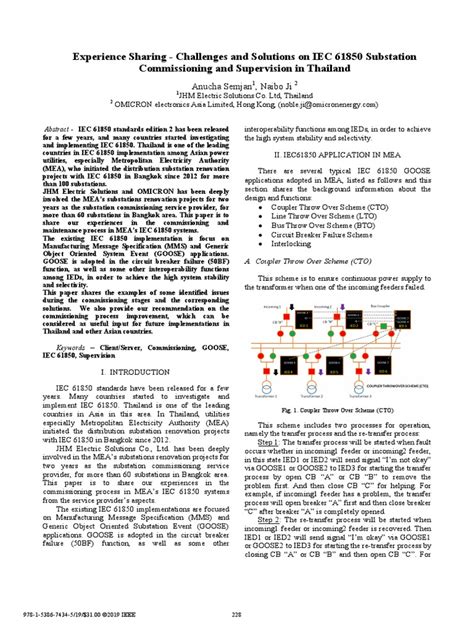 Challenges Iec 61850 Substation Commissioning Pdf Electrical Substation Scada