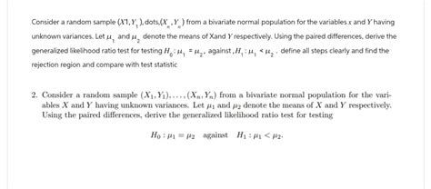 answered consider a random sample x1 y … bartleby