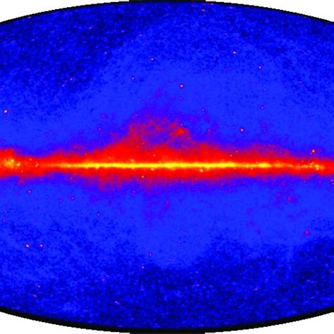 Full Sky As Seen With Fermi Lat At Energies Above 1 Gev Over 12 Years