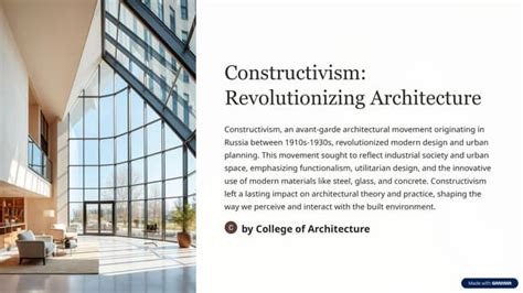 Constructivism Revolutionizing Architecture Pptx