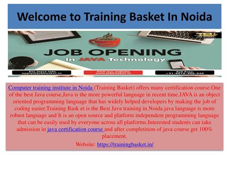 Ppt Best Java Training In Noida Training Basket Powerpoint