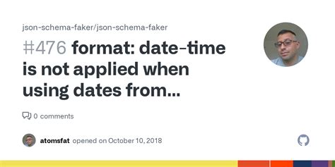 format date time is not applied when using dates from generators · issue 476 · json schema