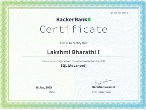 lakshmi bharathi ilangovan on linkedin sql advancedsql dataengineering certification