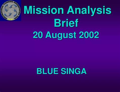 Ppt Mission Analysis Brief 20 August 2002 Powerpoint Presentation
